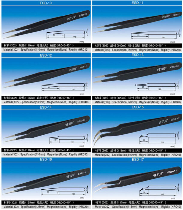 Nhíp Vetus ESD - Nhíp chống tĩnh điện Vetus các loại