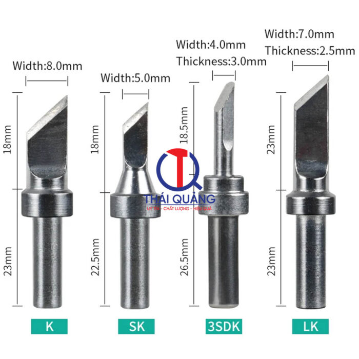 Mũi hàn & Tip hàn 500 Series (B, C, D, K, I, J, L, M, T, H, P, S,...) | Thái Quảng